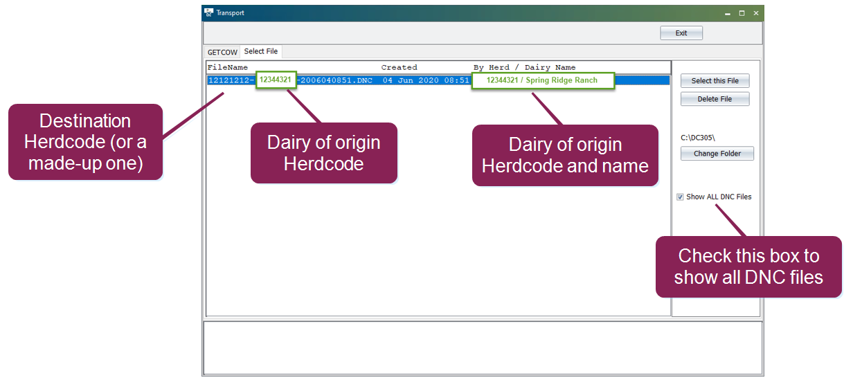 Transfer Animals from One Dairy to Another